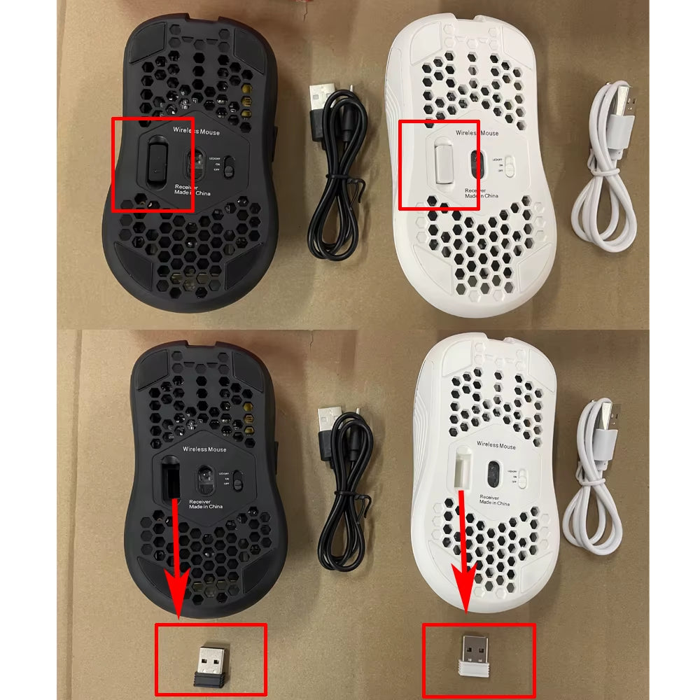 2.4G Wireless Mouse with RGB Backlit 6-Button 3-Speed DPI Type C Recha ...